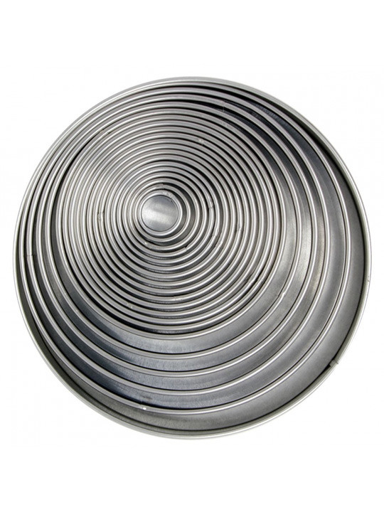 PME Round Stainless Steel Cutter Set - 19 Round Cutters